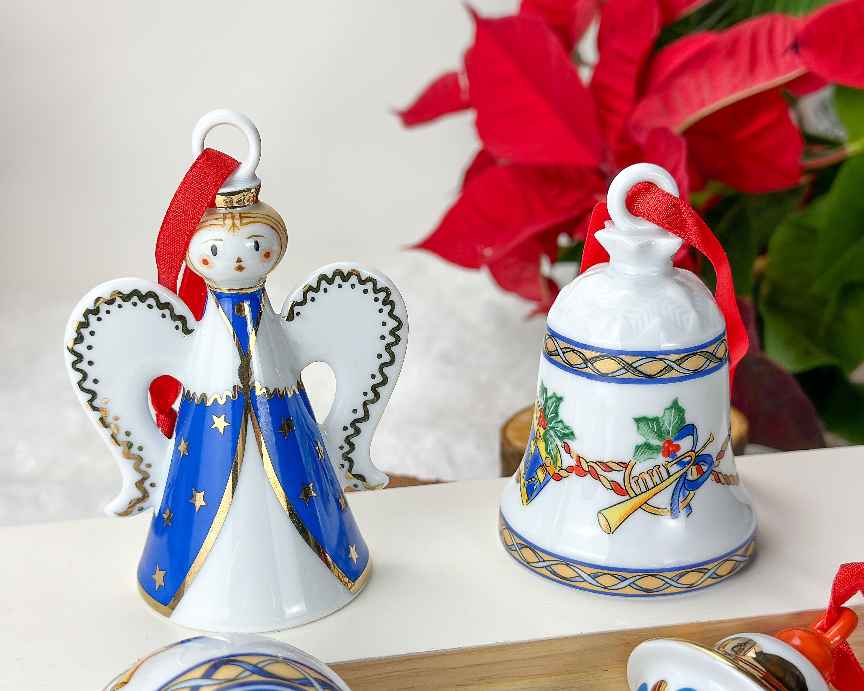 Vintage Villeroy and Boch Porcelain Christmas Ornaments, Set of 4 - Etsy