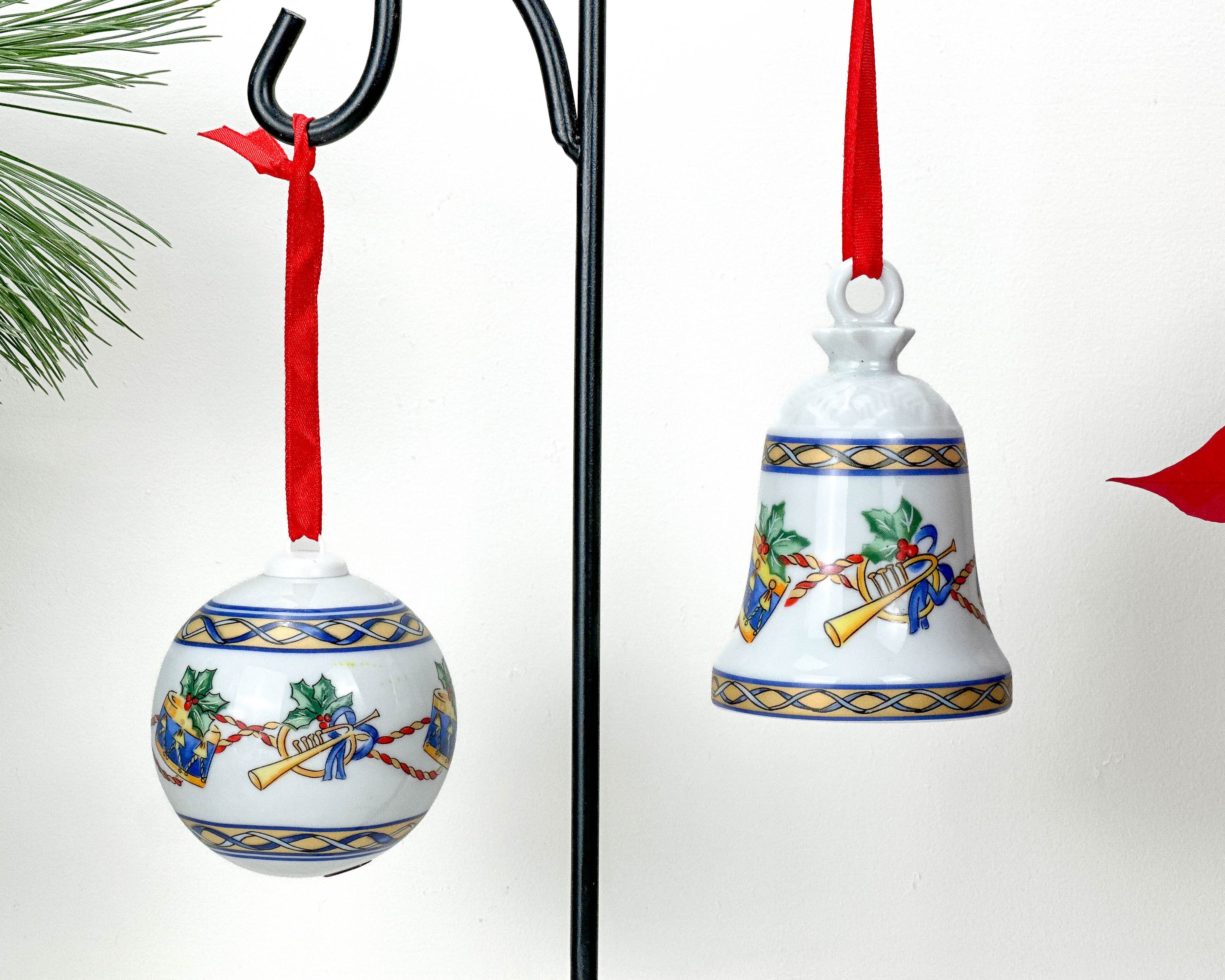 Vintage Villeroy and Boch Porcelain Christmas Ornaments, Set of 4 - Etsy