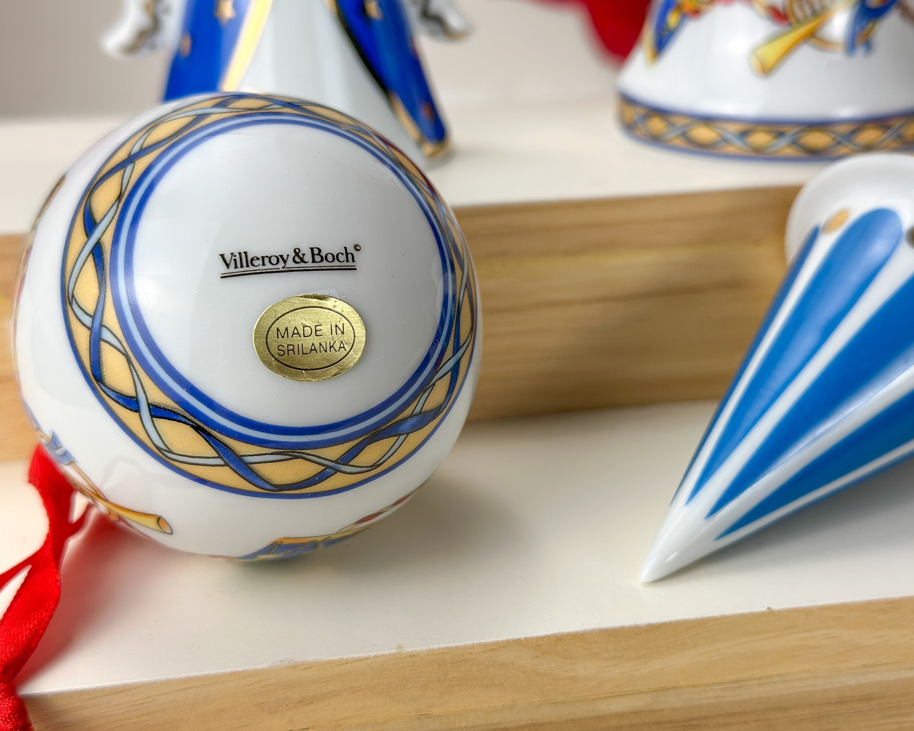 Vintage Villeroy and Boch Porcelain Christmas Ornaments, Set of 4 - Etsy