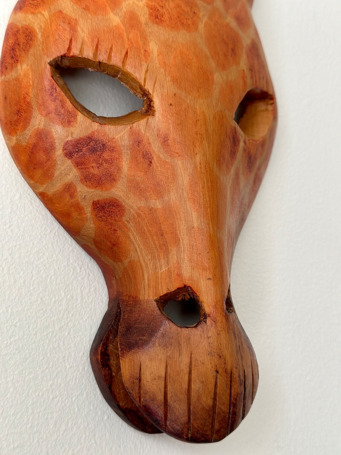 Vintage Pair of Hand-carved Wooden Animal Masks Made in Kenya Zebra and ...