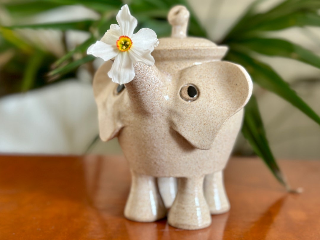 Handmade Elephant Teapot, 70's Vintage Studio Pottery Signed, Unique ...