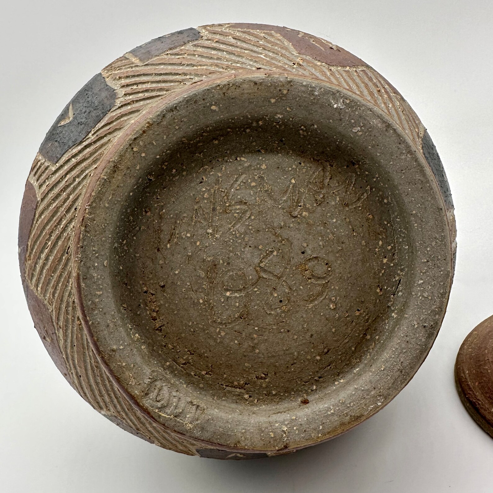 Vintage DD Tinsman Pottery Container: Signed Folk Art With Tribal ...