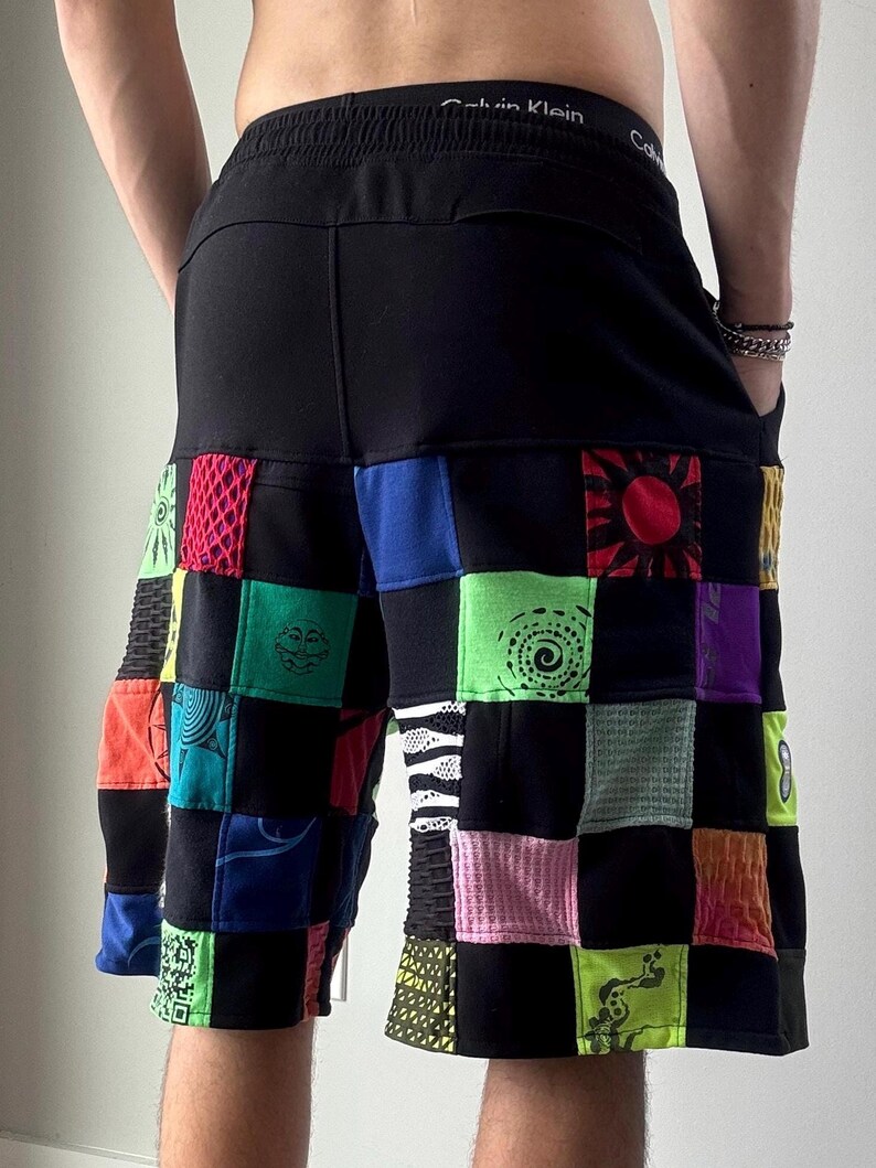 1 of 1 Rainbow Checker Patchwork Jorts - Etsy