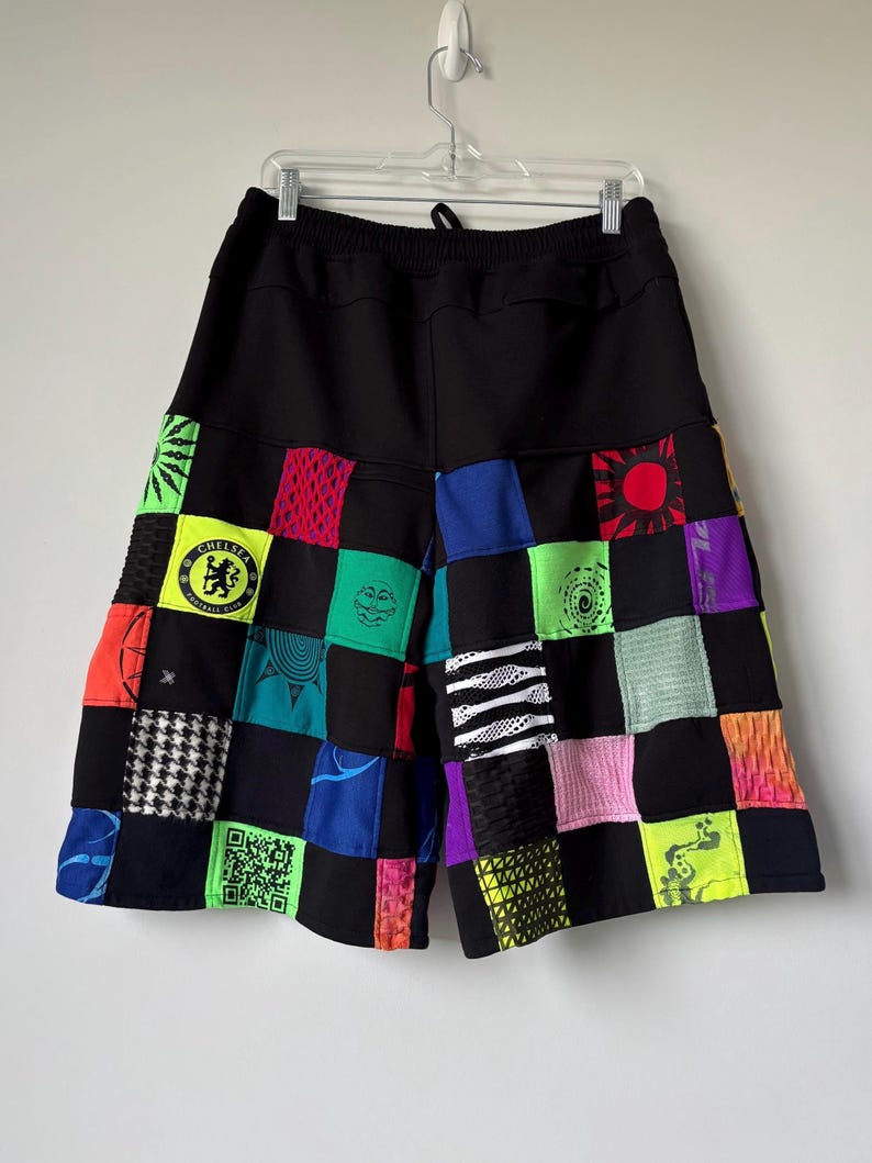 1 of 1 Rainbow Checker Patchwork Jorts - Etsy