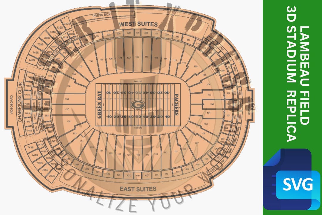 Lambeau Field Layered Stadium - Digital SVG - Etsy