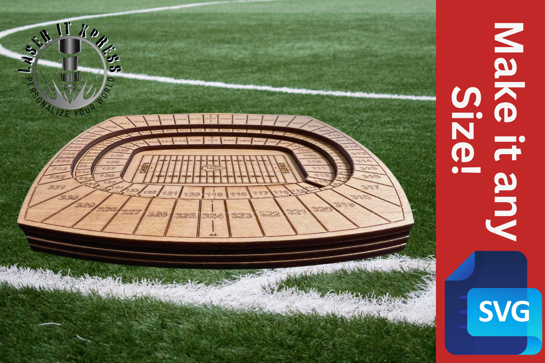 Chiefs Layered Stadium - Digital SVG - Etsy