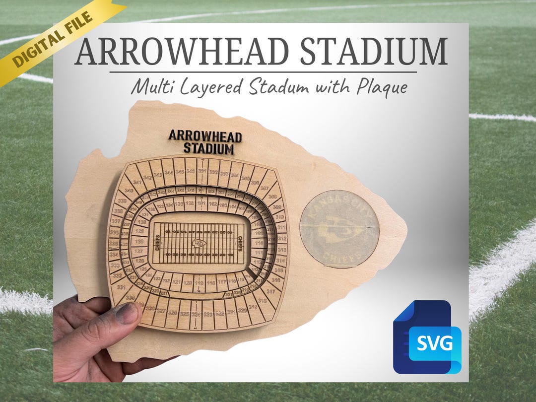 Chiefs Layered Stadium With Arrowhead Plaque - Digital SVG - Etsy