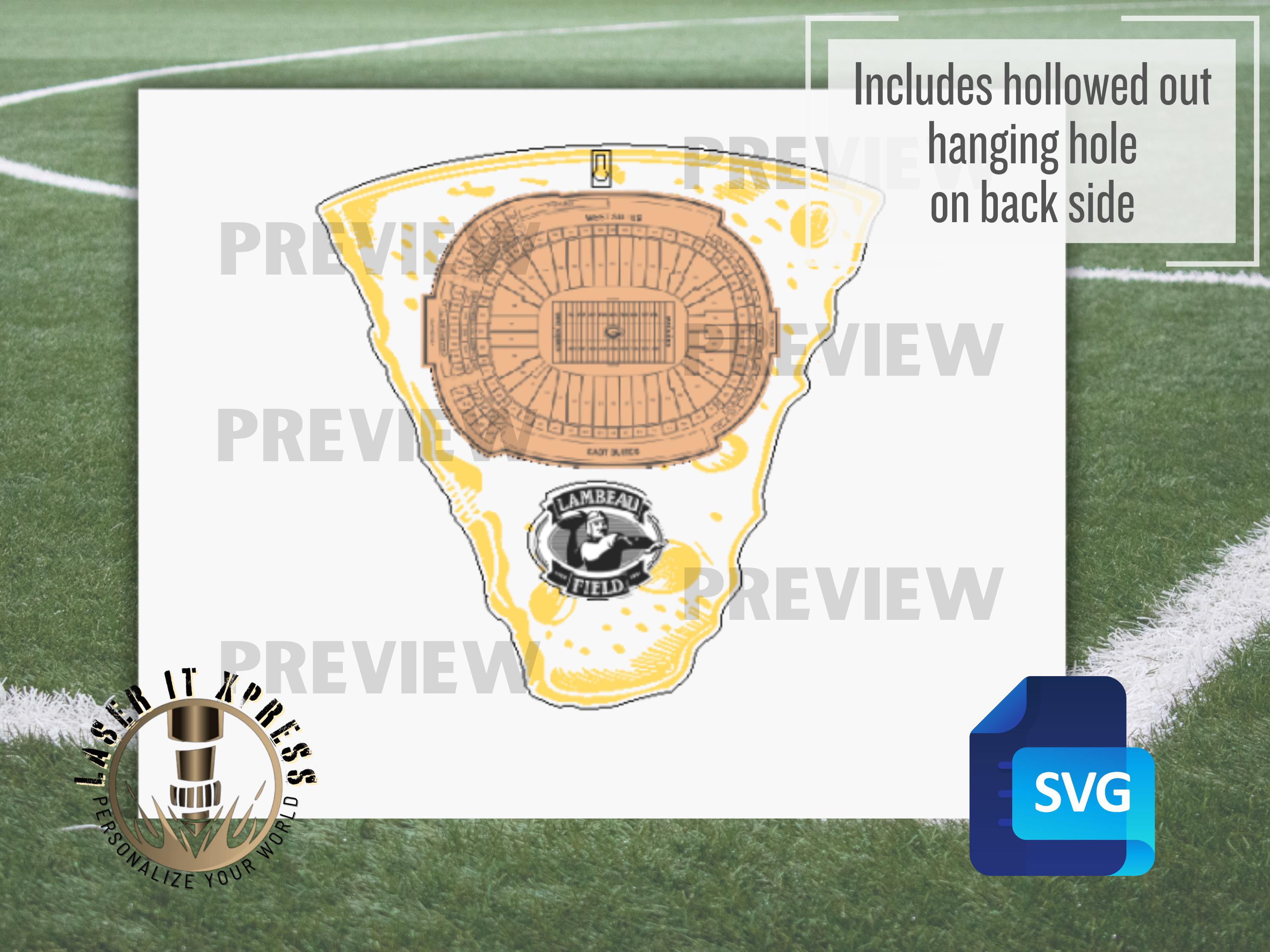 Lambeau Field Layered Stadium With Cheese Head Plaque - Digital SVG - Etsy
