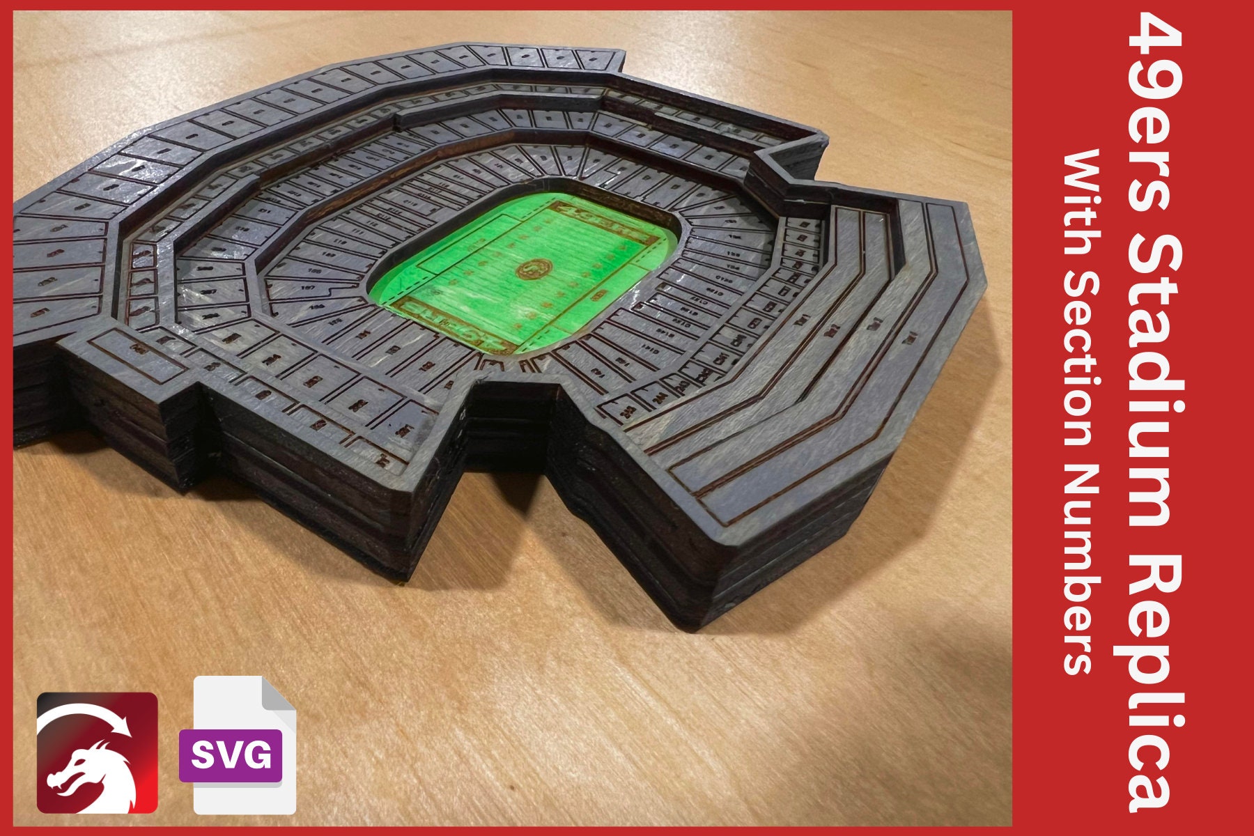 49ers Layered Stadium - Etsy