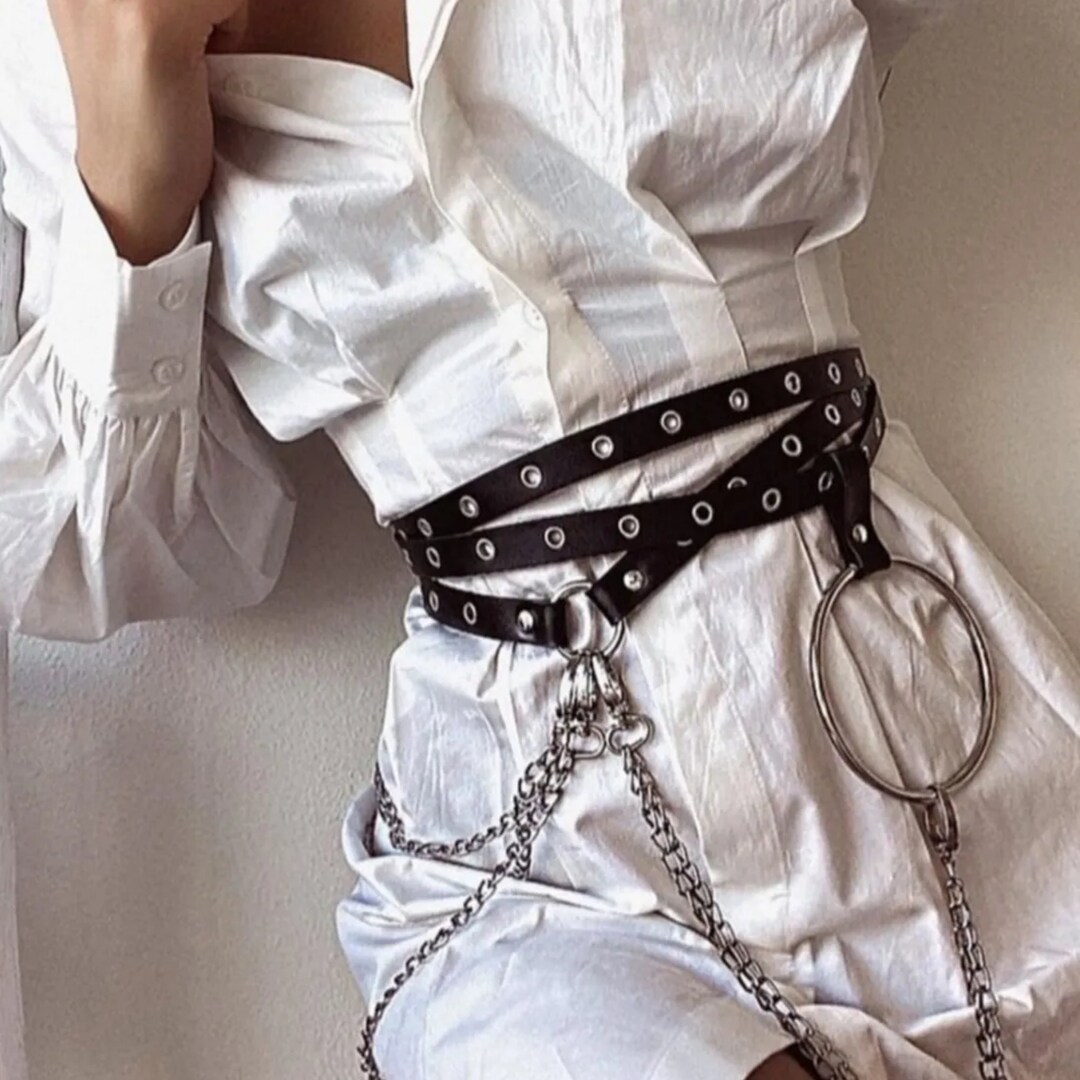 Corset Belt, Chain Corset Belt , Leather Chain Belt , Corset Top Belt ...
