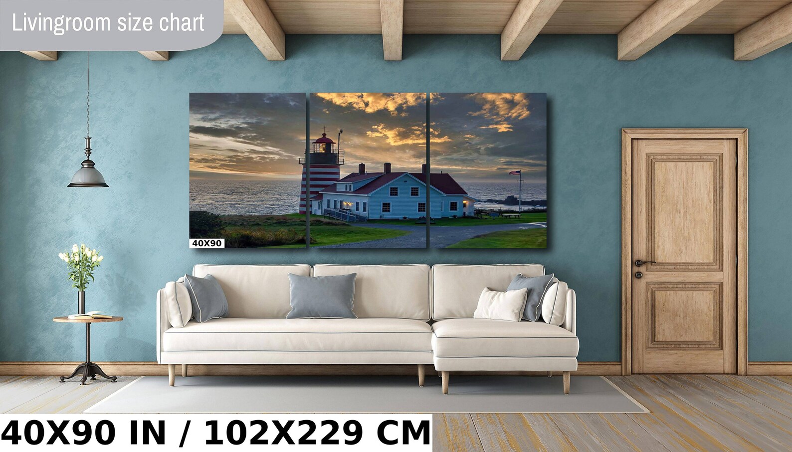 West Quoddy Head Lighthouse Pannel Wall Art Ready to Hang Canvas Metal ...