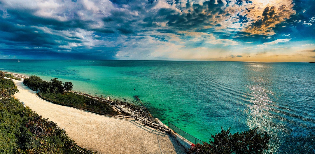 Tranquil Teal Blue White Sand Shores Bahia Honda Coastal Landscape Fine ...