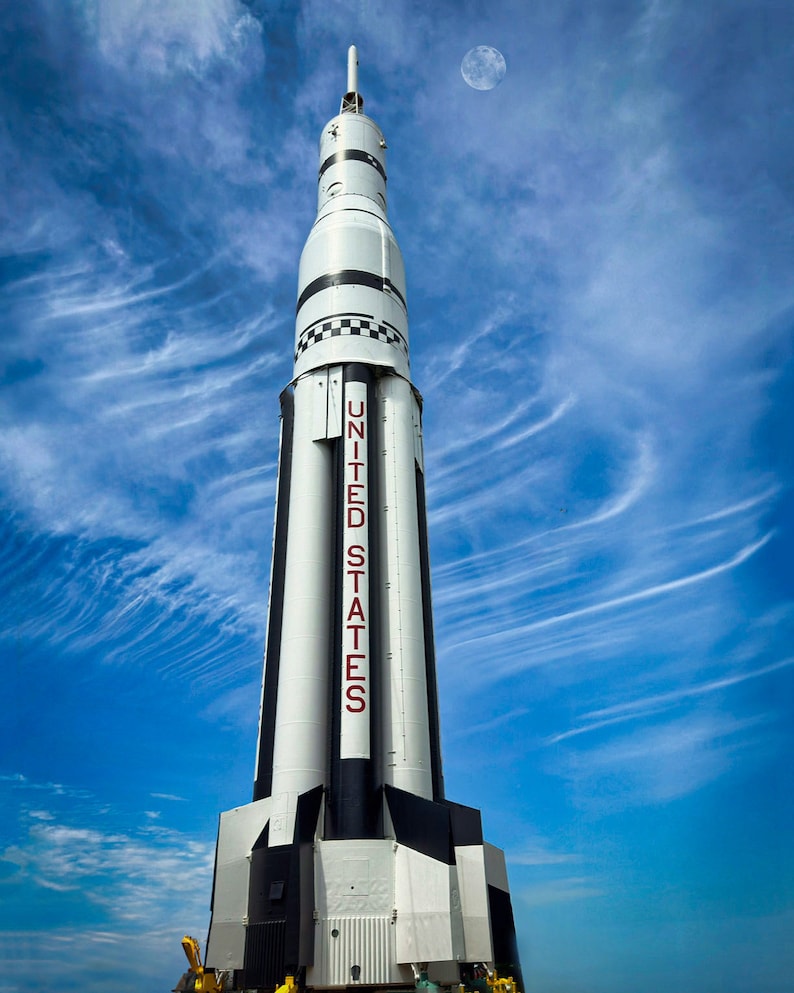 Saturn V Rocket Print | Space Exploration Canvas, Metal, Acrylic - Etsy