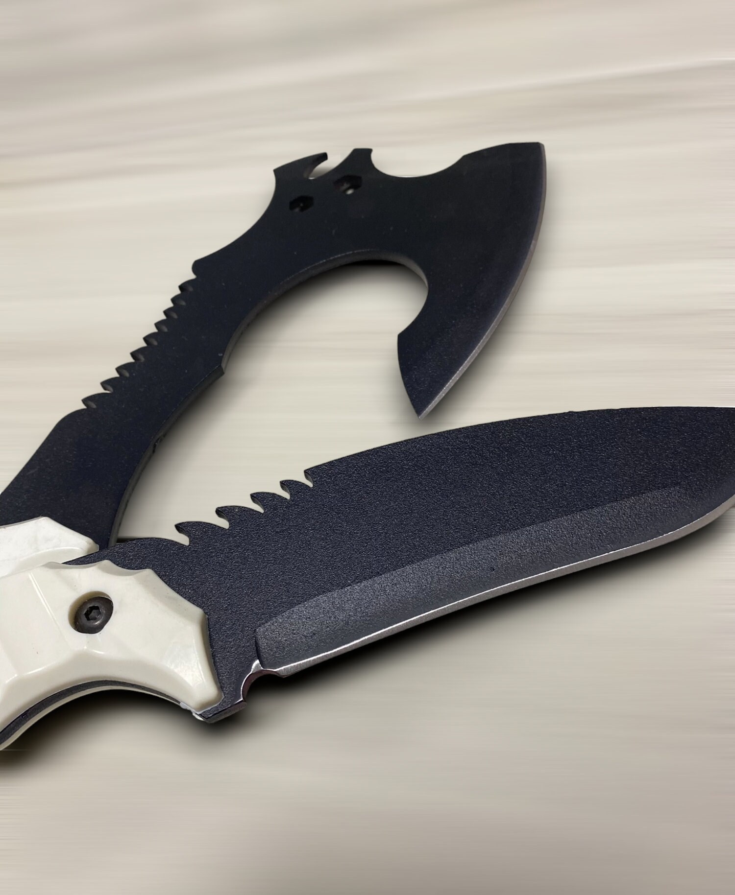 Hunting Knife and Axe Handmade Survival Tool Personalized Knife Carved ...