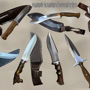 Personalized Knife Wolf-headed Wolf Embroidered Handmade Hunting Knife ...