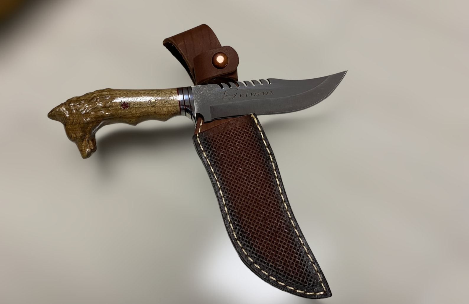 Personalized Knife Wolf-headed Wolf Embroidered Handmade Hunting Knife ...