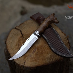 Personalized Knife Wolf-headed Wolf Embroidered Handmade Hunting Knife ...