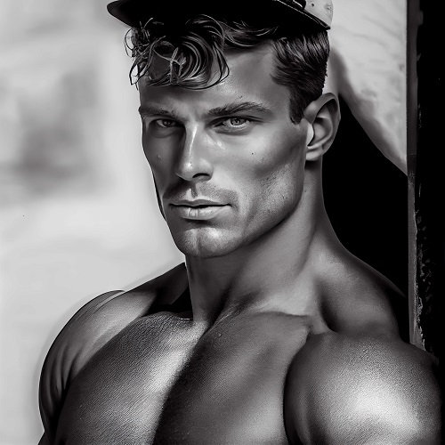 Gorgeous Gay Sensual Art Hunk, Sweaty, Faceshot, Masculine, Blonde ...