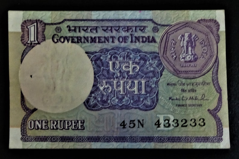 Old 1 Rs Note India RBI Unique Collectible - Etsy Australia