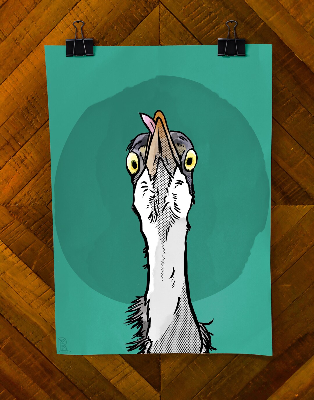 Heron Illustration Digital File for Print - Etsy