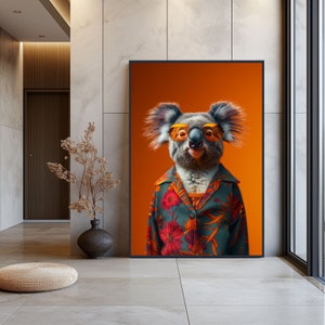 Koala Animal Portrait Poster Printable Wall Art Home Decor, Colorful ...