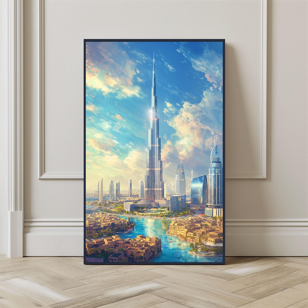 Watercolor Dubai City Printable Digital Wall Art Poster, Dubai ...