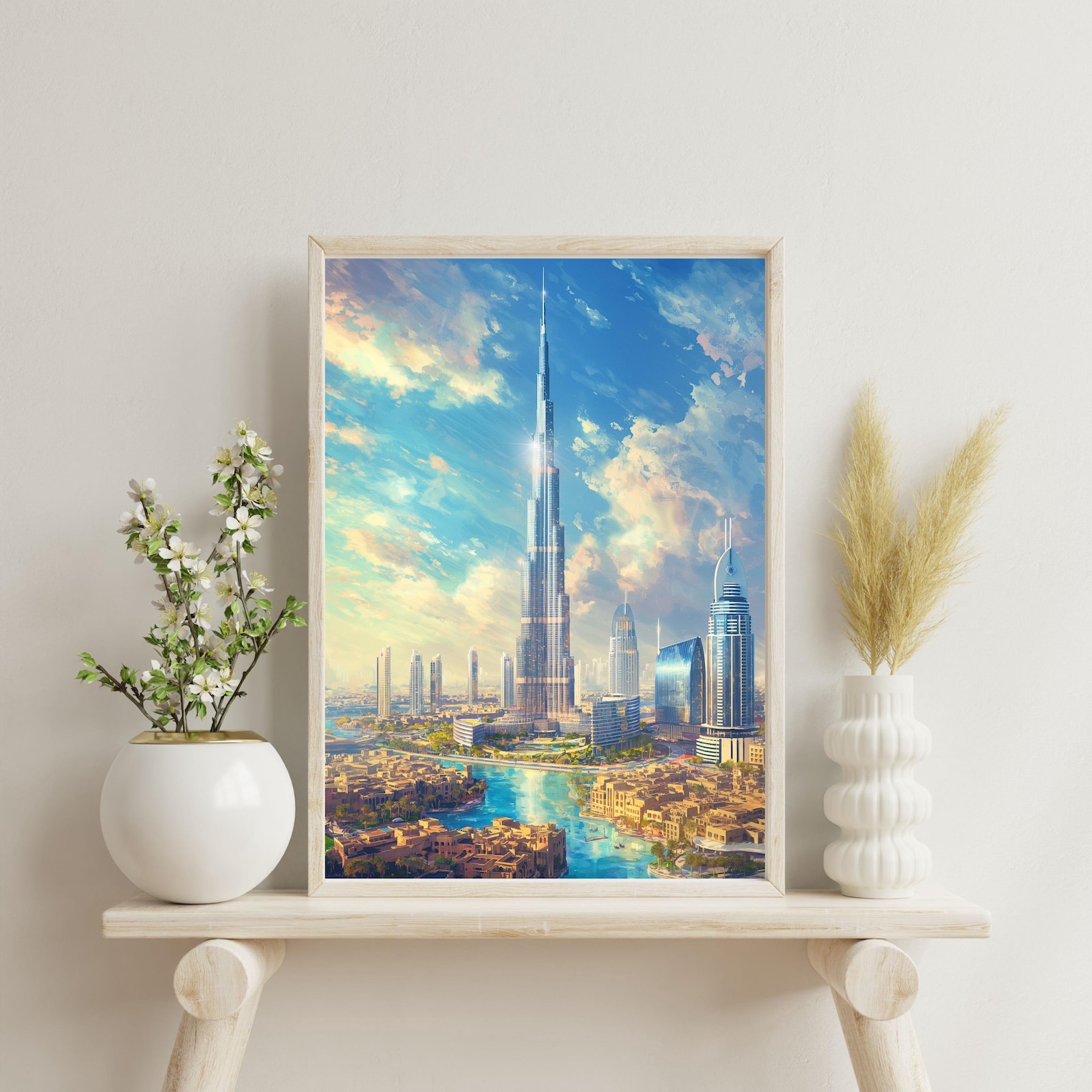 Watercolor Dubai City Printable Digital Wall Art Poster, Dubai ...