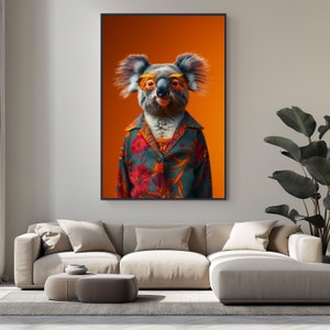 Koala Animal Portrait Poster Printable Wall Art Home Decor, Colorful ...