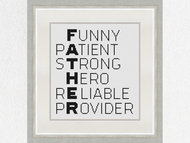 Father Cross Stitch Pattern Modern, Father's Day Cross Stitch Pattern ...