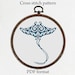 Manta Ray Embroidery Design, Mandala Cross Stitch Pattern PDF, Stingray ...