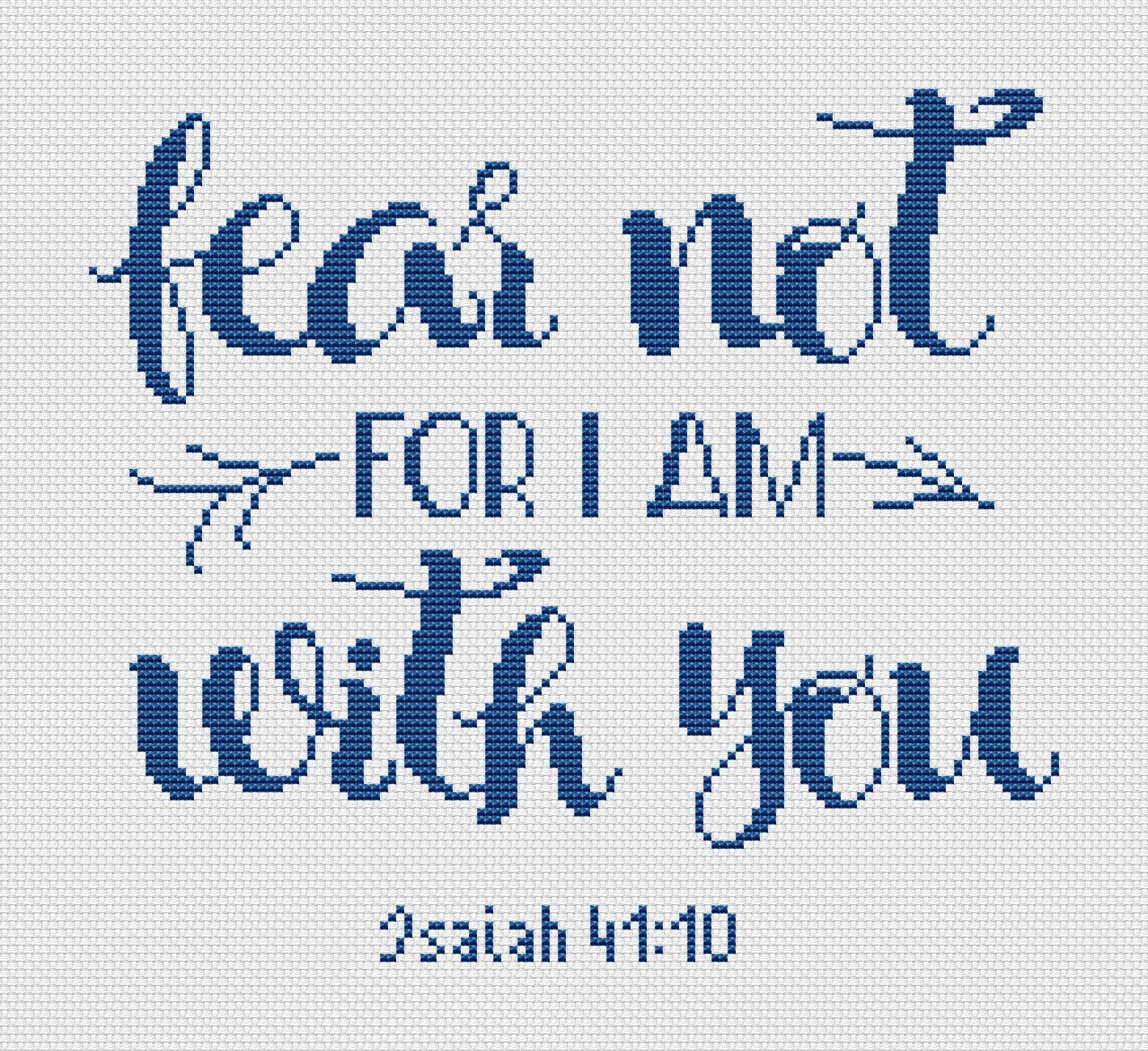 Bible Verse Cross Stitch Pattern "fear Not for I Am With You ...