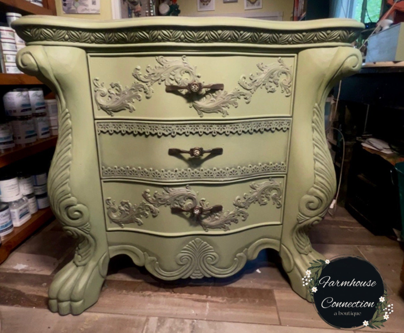 Painted Dresser/large Side Table or Nightstand, Sage Green, Jaelynn - Etsy