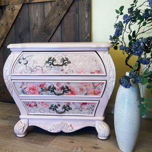 Painted Bombe Chest, Pale Pink & Coral, AURORA - Etsy