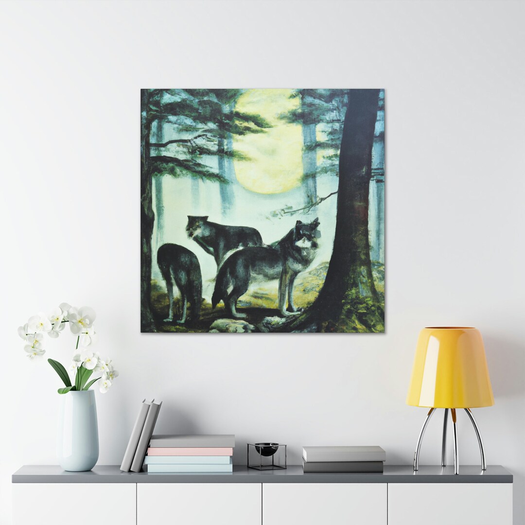 Vintage Wolf Canvas Wrap , Vintage Decor , Farmhouse Decor , Fine Art ...