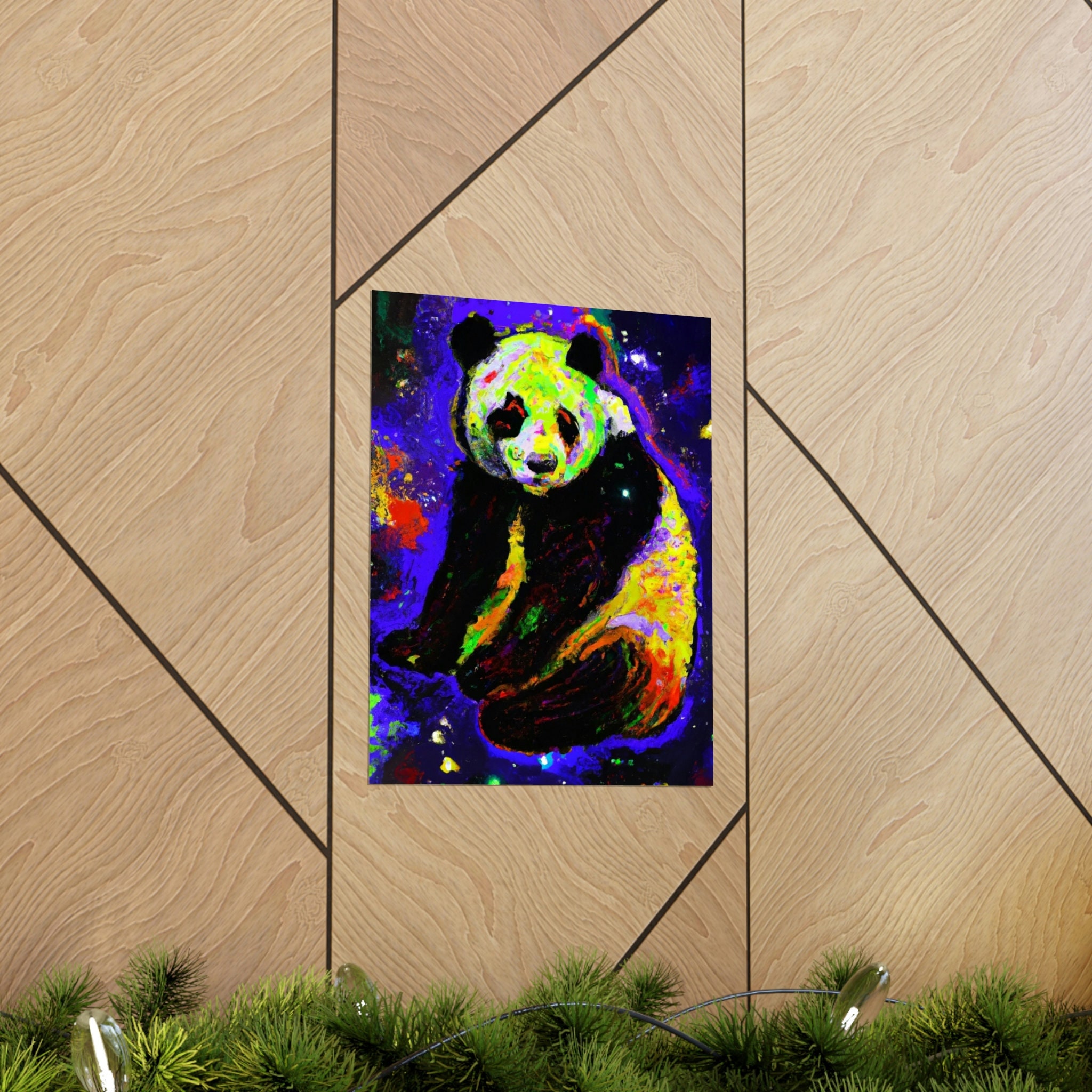 Panda Poster Starry Night Theme Space Panda Outerspace - Etsy