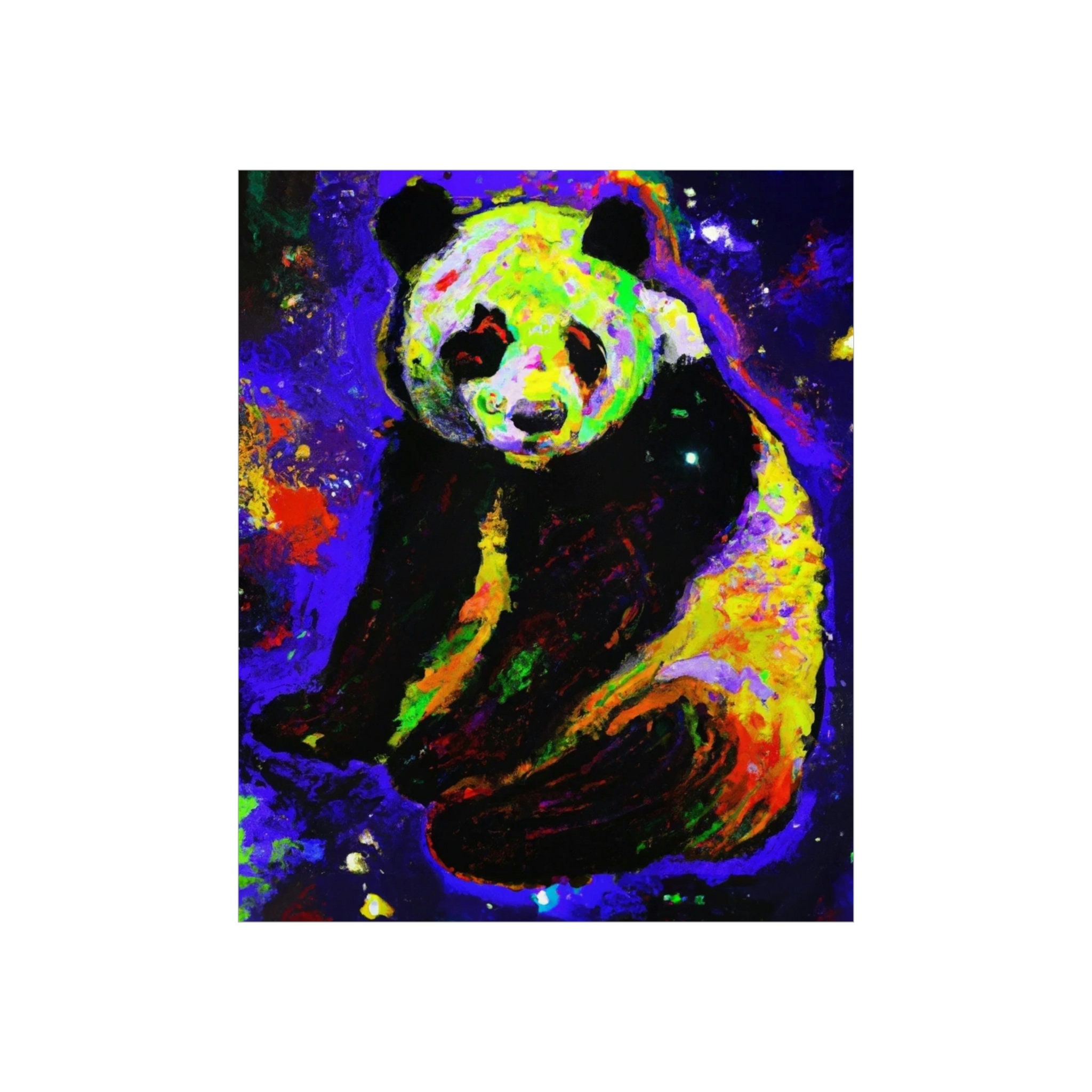 Panda Poster Starry Night Theme Space Panda Outerspace - Etsy