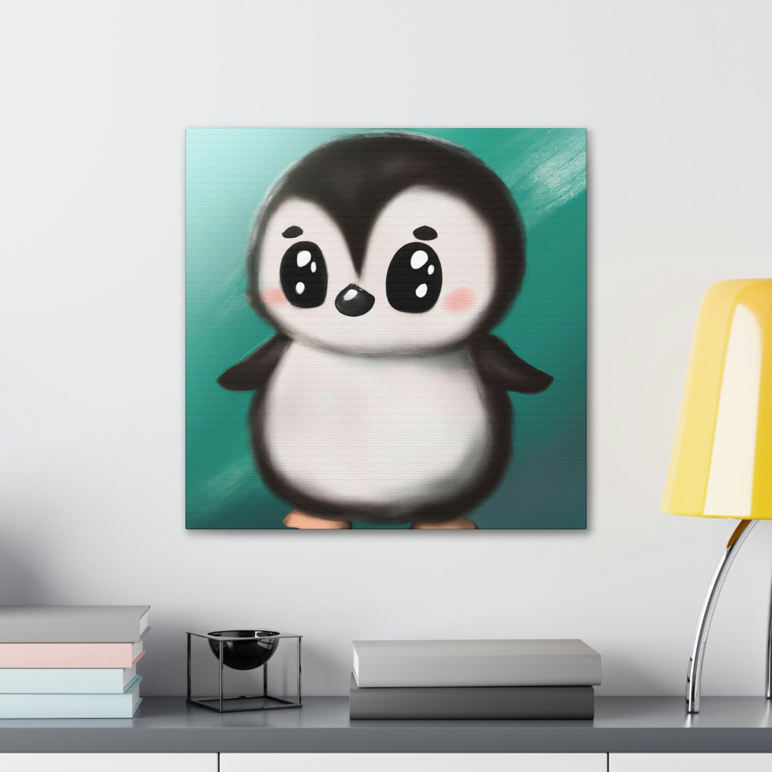 Chibi Penguin , Wall Decor , Cute Penguin Painting , Baby Penguin ...