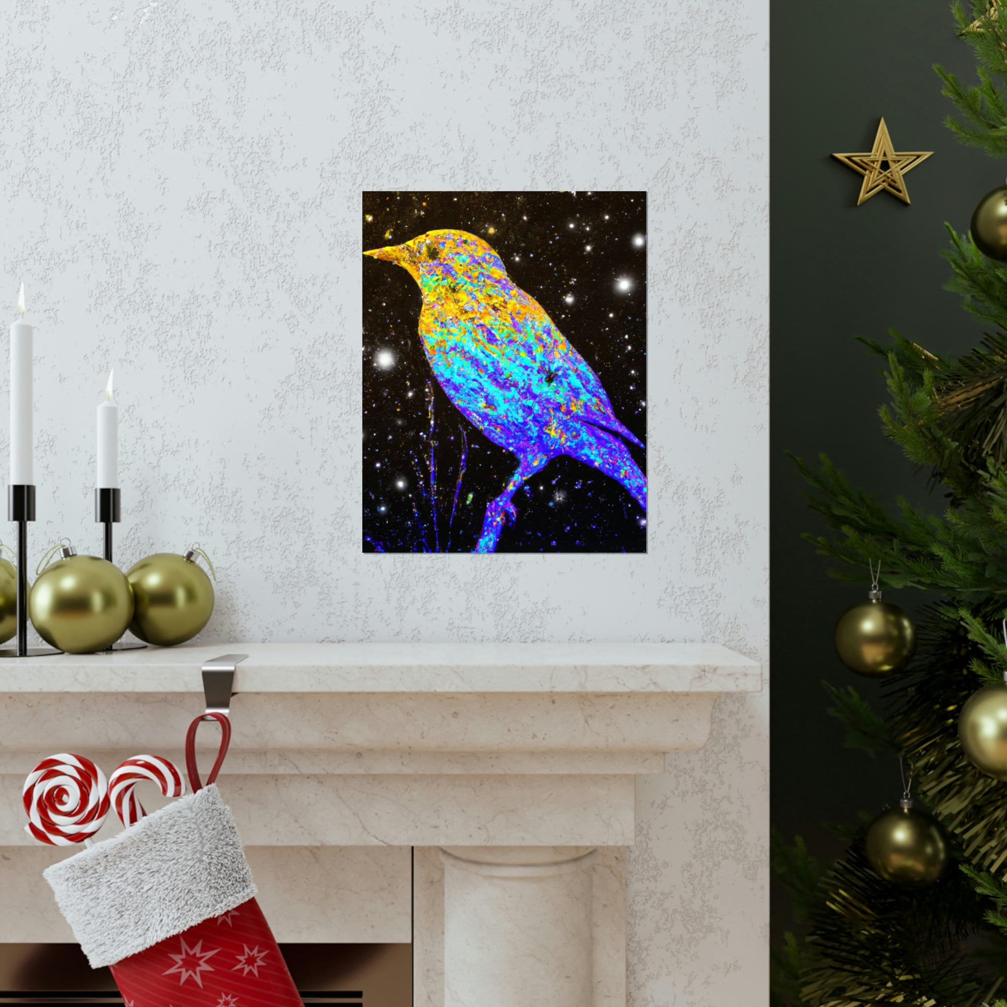 Bird Poster , Starry Night Theme , Space Bird , Outerspace Aesthetic ...