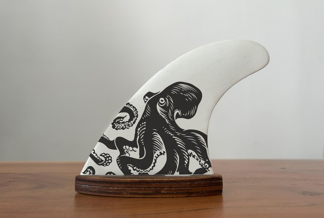Decorated Surfboard Fin - Octopus - Etsy
