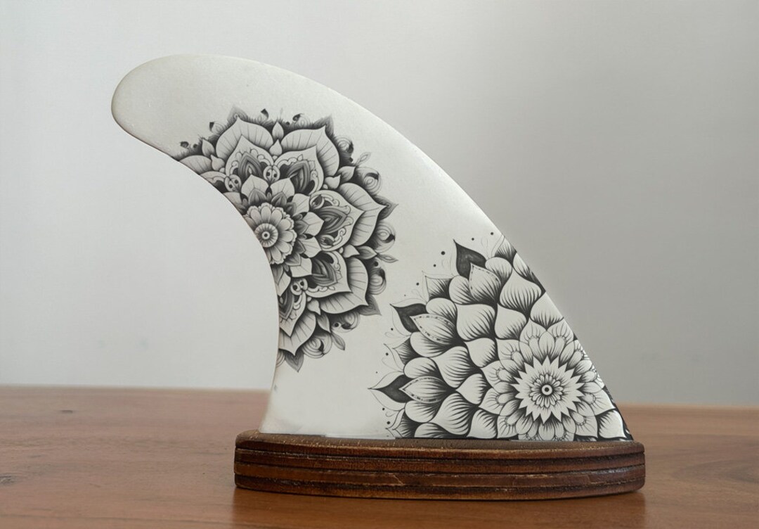 Decorated Surfboard Fin - Mandalas - Etsy