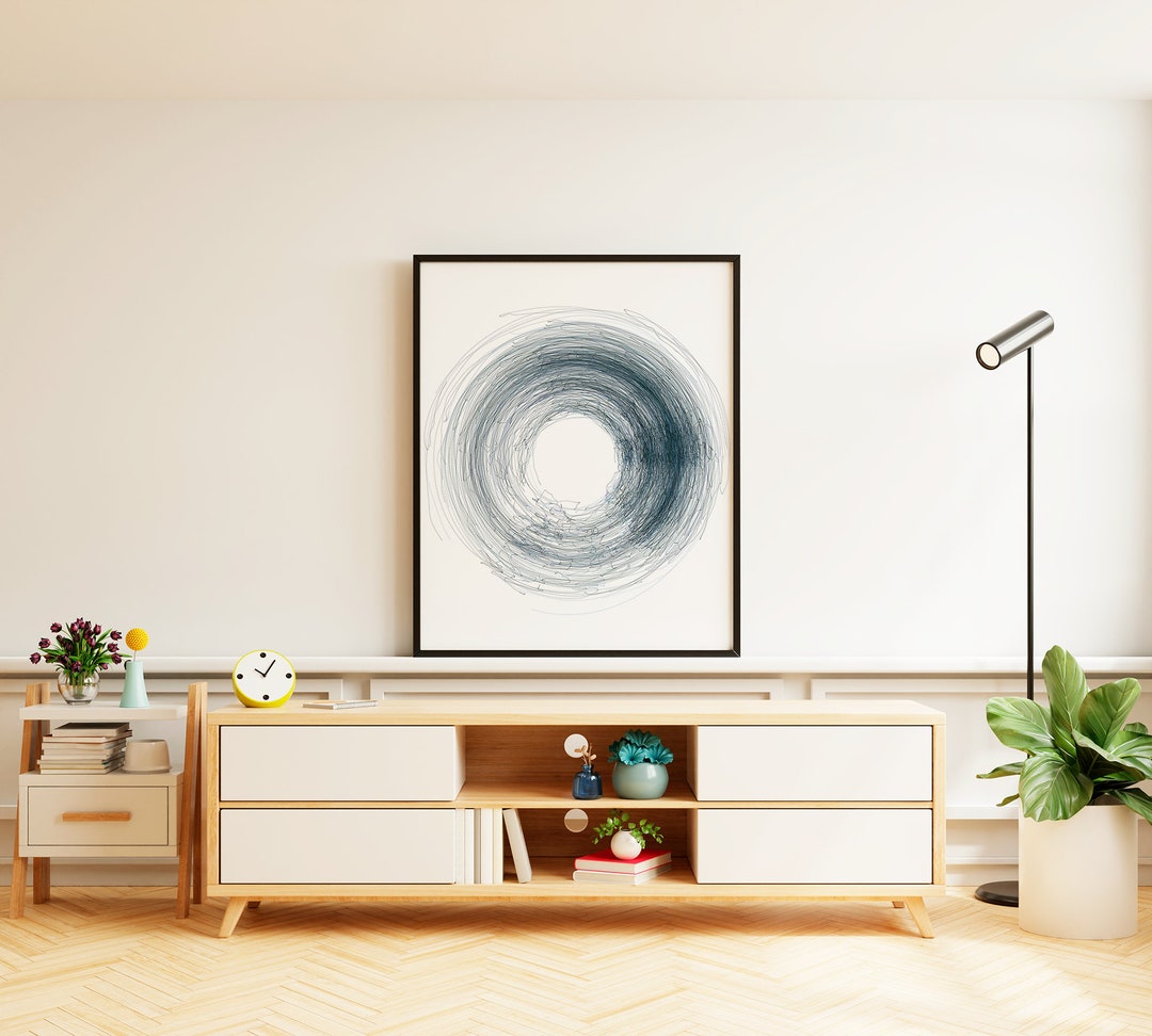 Wave Barrel, Generative Art, Cuadro, Digital Print, One Copy, Blue, Sea ...