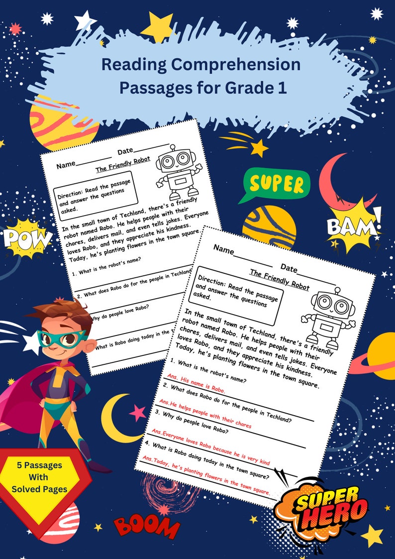 Reading Comprehension Worksheets for Grade 1 Comprehension Passages 10 ...