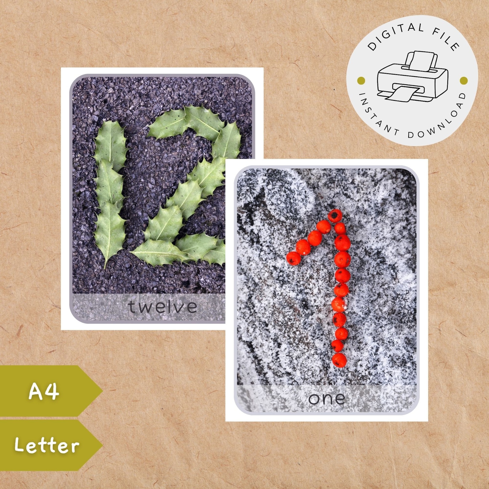 Nature Number Cards 0-20 | Outdoor Education, Forest School Activity ...