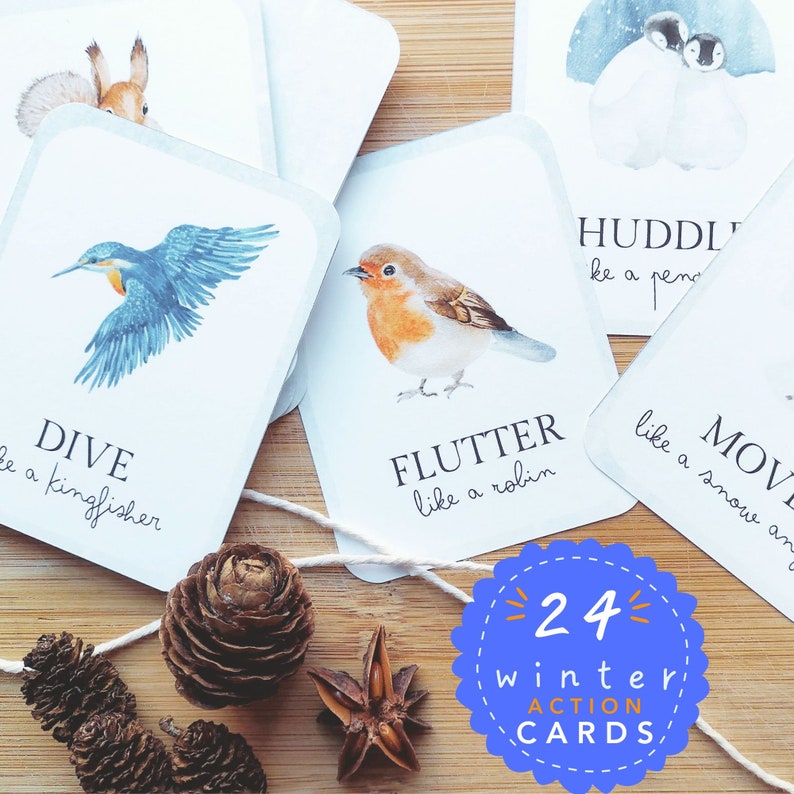 Winter Activity Movement Cards | Active Game for Kids, Animal Action ...