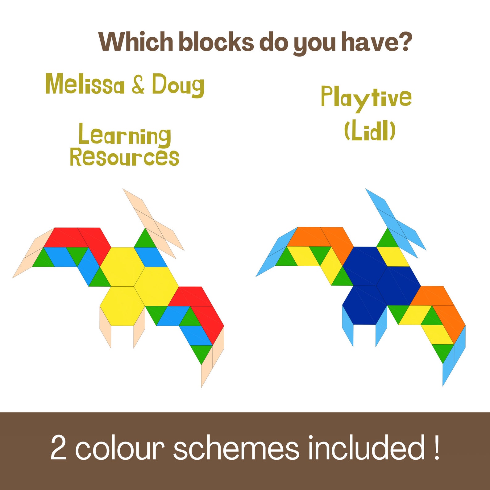 Dinosaur Pattern Block Mats: Montessori Shape Puzzles (digital Download ...