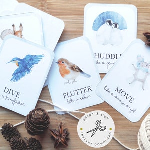 Winter Activity Movement Cards | Active Game for Kids, Animal Action ...