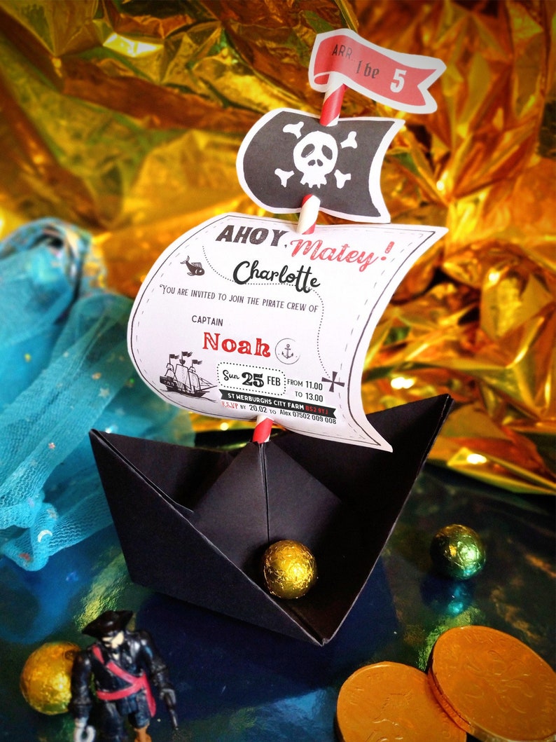 Ahoy, Maytey! Pirate Birthday Invitation | Make Your Own Pirate Ship ...