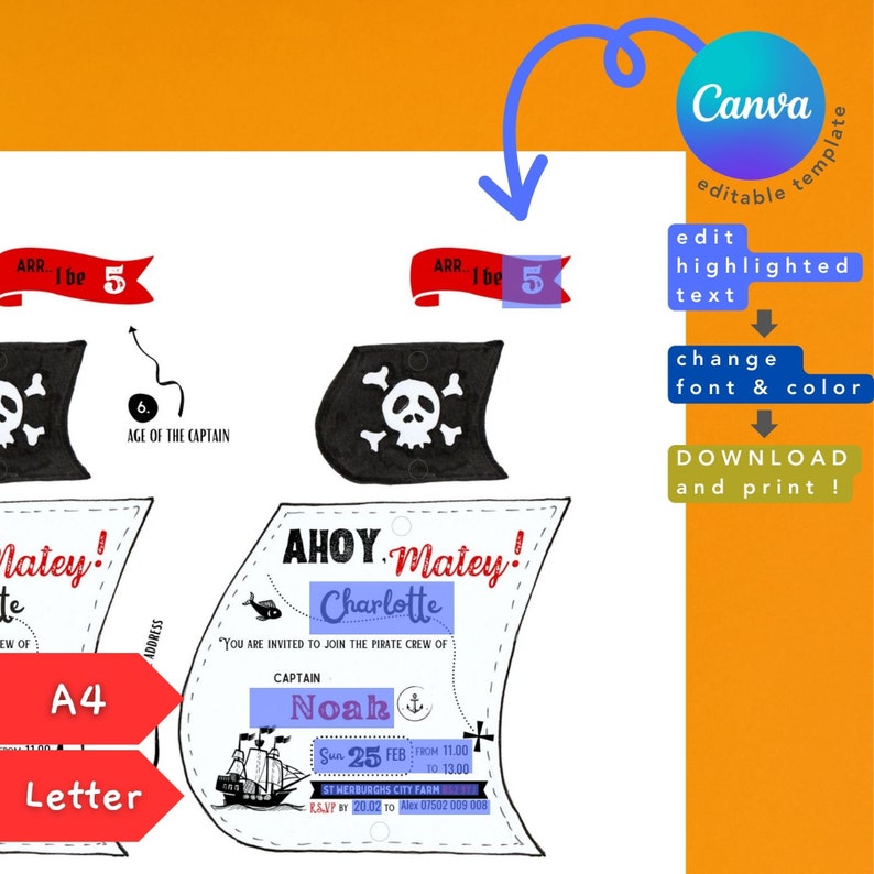 Ahoy, Maytey! Pirate Birthday Invitation | Make Your Own Pirate Ship ...