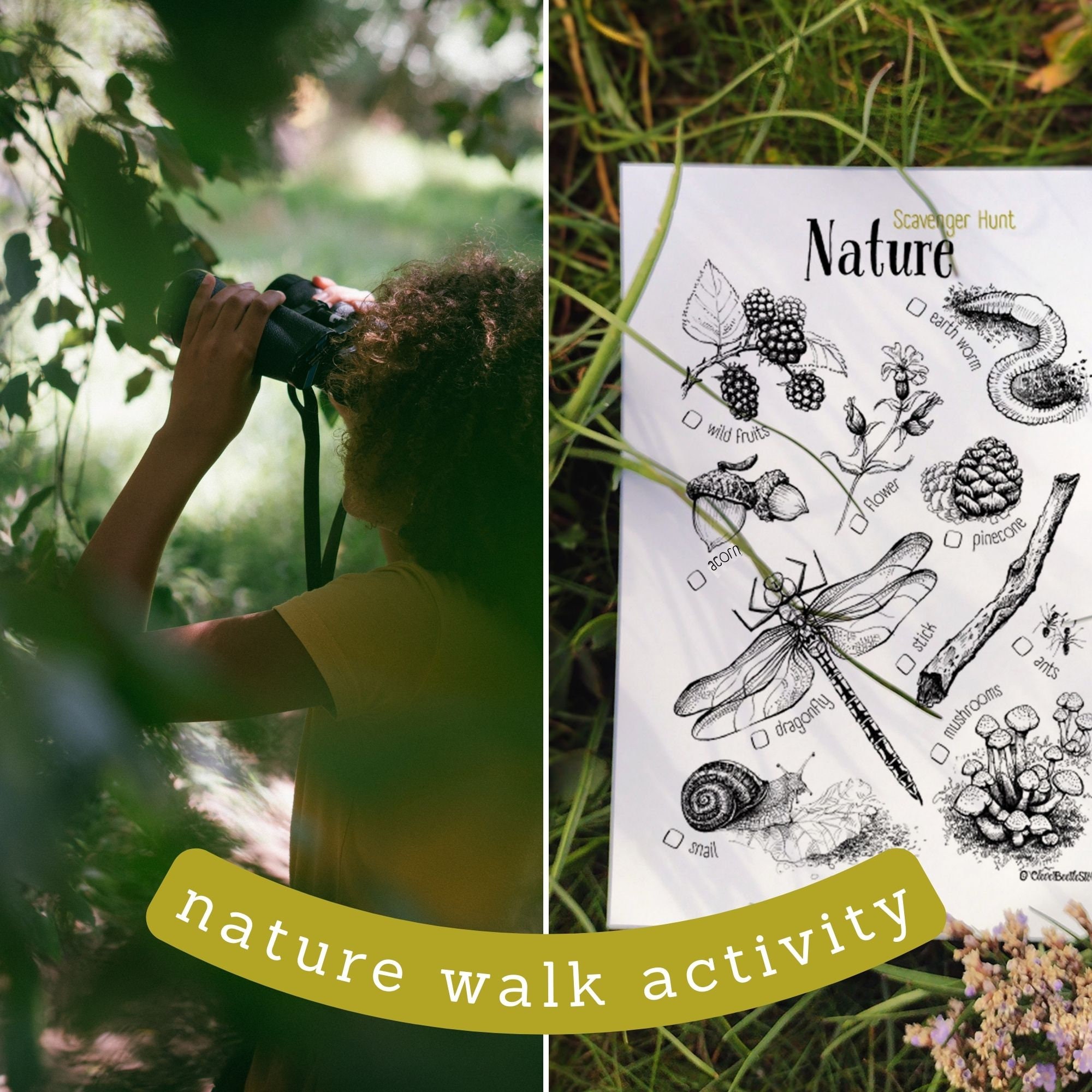 Nature Scavenger Hunt for Kids Printable Outdoor Treasure Hunt, Nature ...