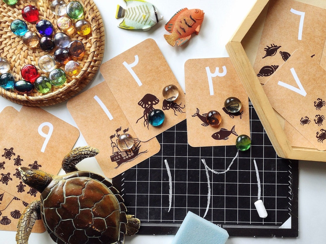 Numbers 1-10 ARABIC Flash Cards | Arabic Montessori Math Counting ...